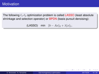 Sub-Homogeneous Optimization Problems and Its Applications | PDF
