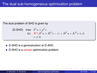 Sub-Homogeneous Optimization Problems and Its Applications | PPT
