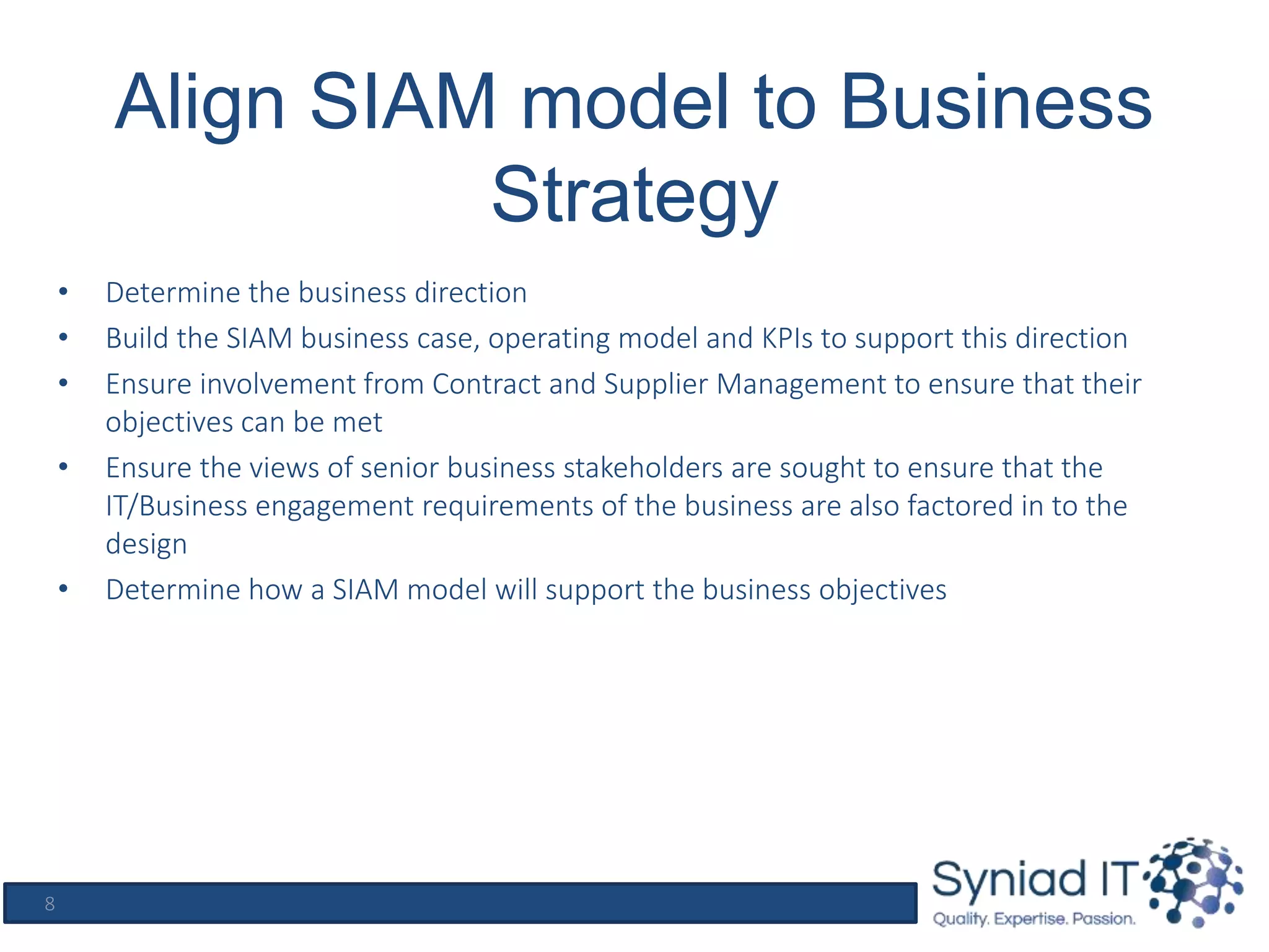 11 Actions that will make your SIAM Programme successful | PPTX