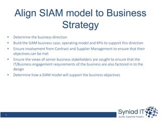 11 Actions that will make your SIAM Programme successful | PPTX