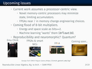 Reproducible Linear Algebra from Application to Architecture | PPT
