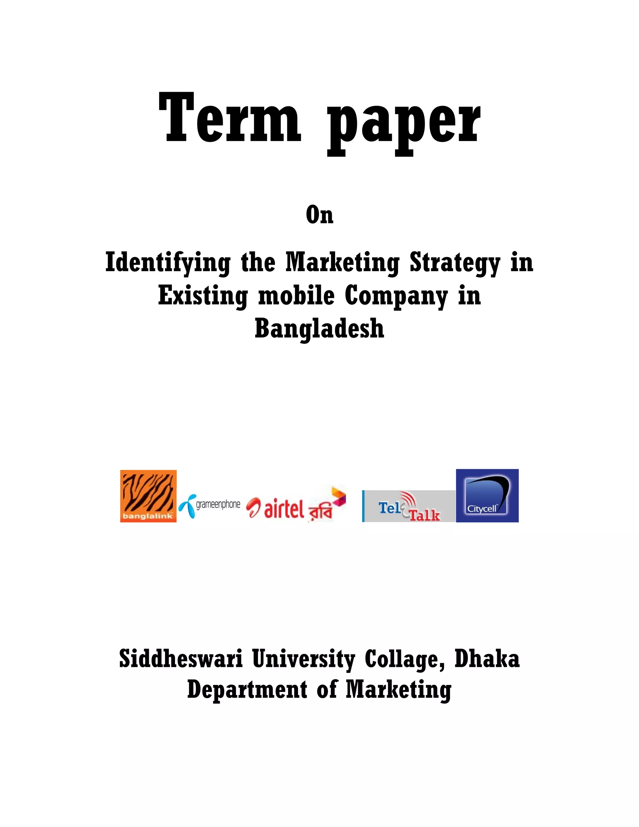 Siam term paper finalIdentifying the Marketing Strategy in Existing ...