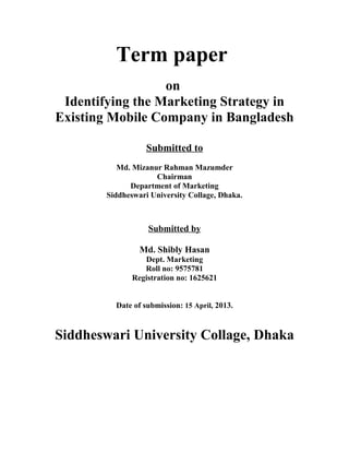 Siam term paper finalIdentifying the Marketing Strategy in Existing ...