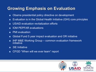 Evaluation: Lessons Learned for the Global Health Initiative | PPT