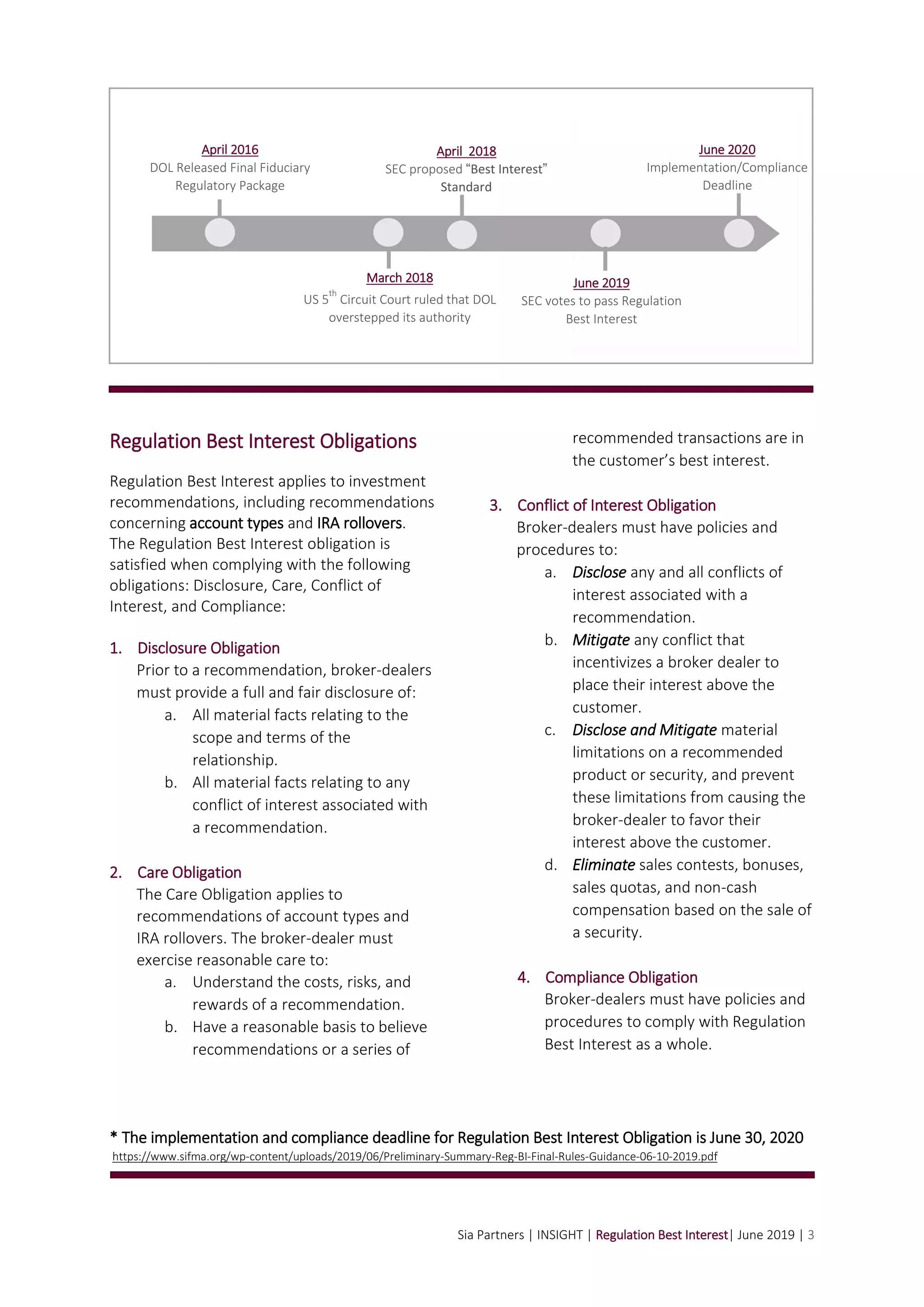 Sia Partners IP on Regulation "Best Interest" | PDF