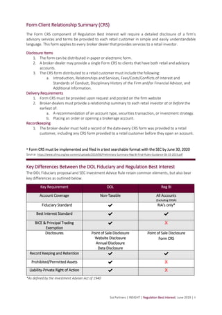 Sia Partners IP on Regulation "Best Interest" | PDF