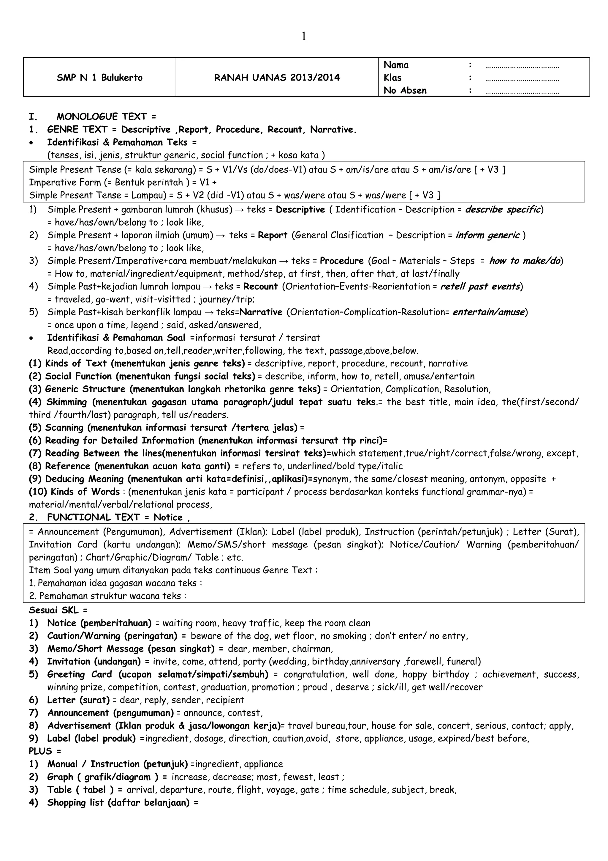 Siap uanas 2013 2014 revisiku print | PDF