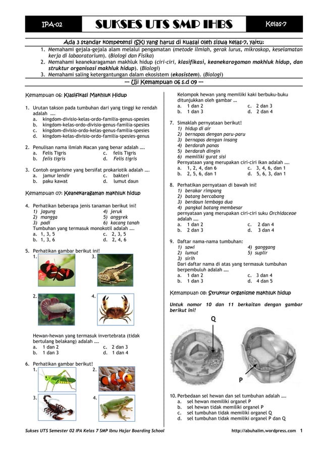 Siap UTS IPA Paket_02 | PDF