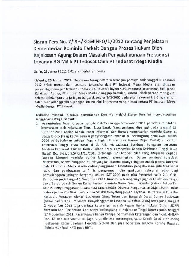 Siaran pers no. 7 pih kominfo_1_23 jan 2012 | PDF