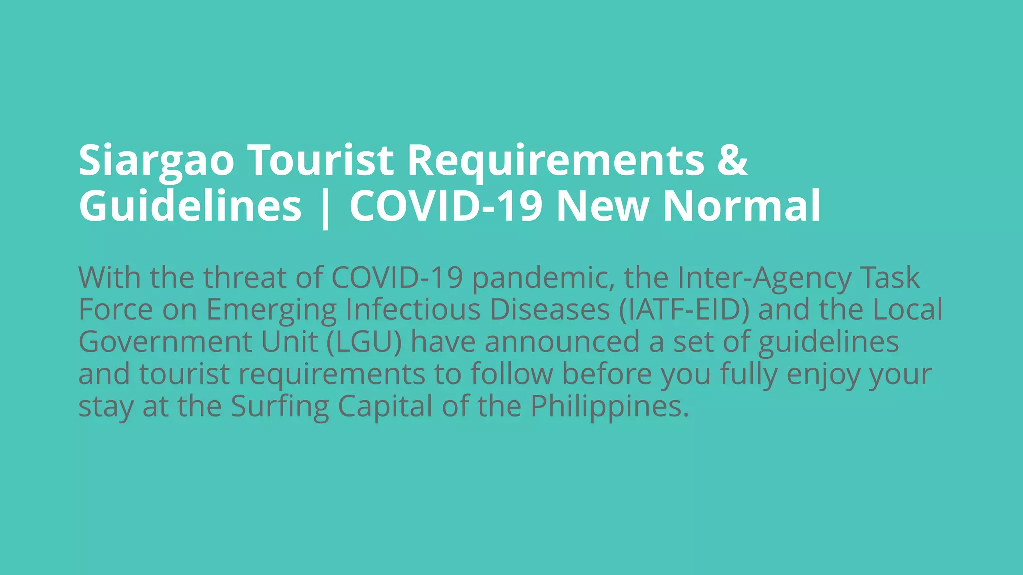 Siargao Tourist Spots and Travel Requirements | PDF