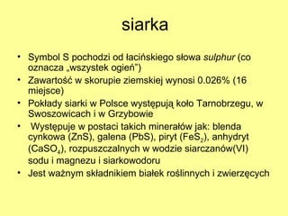 Siarka I Jej ZwiąZki | PPT