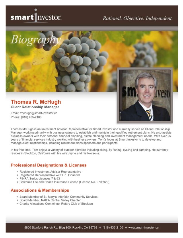 Thomas McHugh Bio | PDF