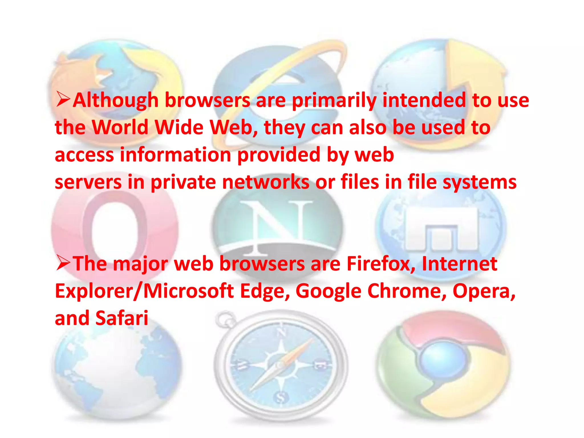 Internet Browser, Email, World Wide Web (WWW), Search Engine | PPTX