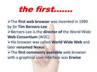 Internet Browser, Email, World Wide Web (WWW), Search Engine | PPTX