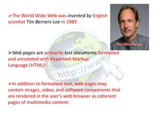 Internet Browser, Email, World Wide Web (WWW), Search Engine | PPTX