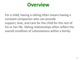 Sibling relationships | PPTX