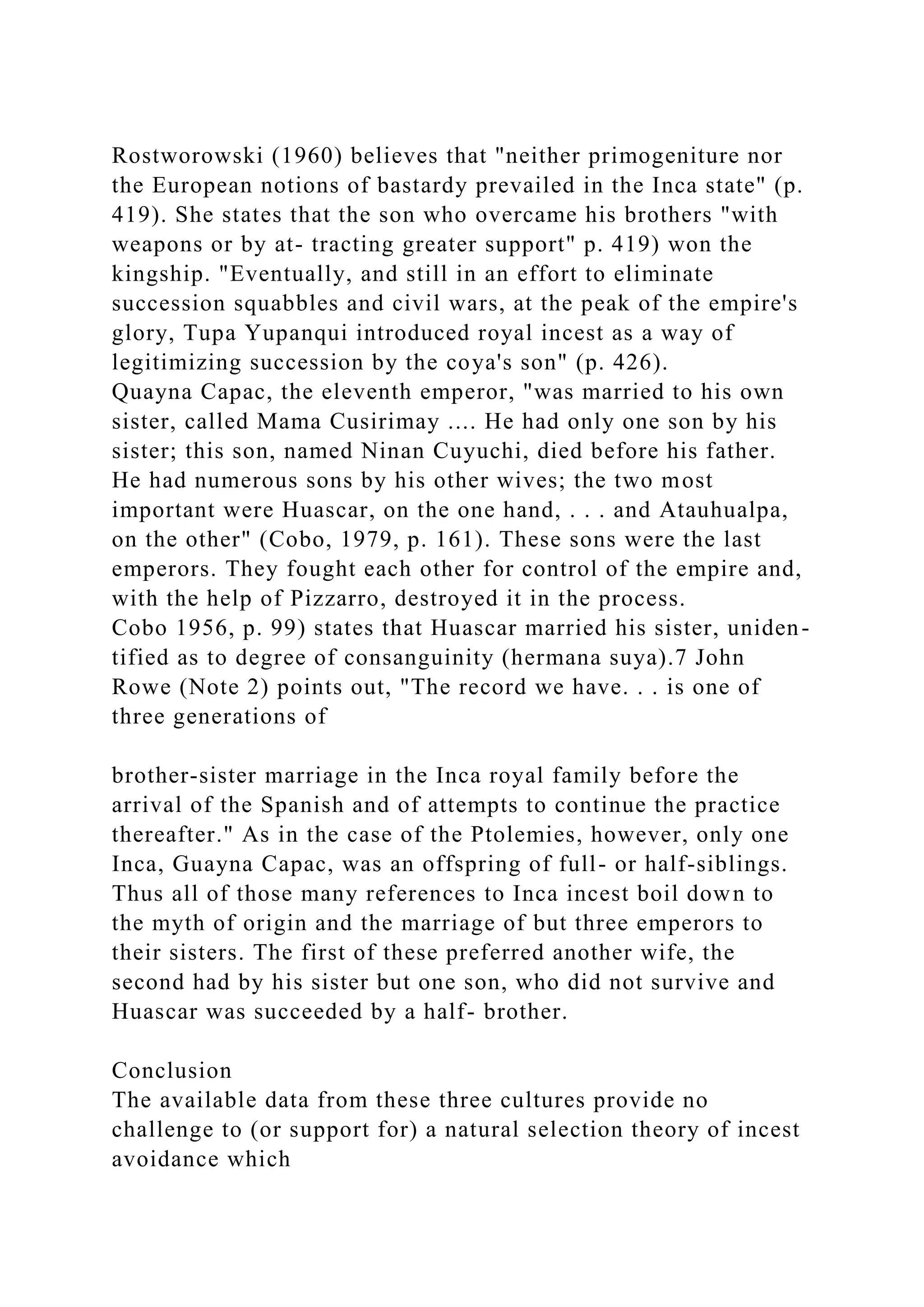 Sibling Incest in the Royal Families of Egypt, Peru, and Hawai.docx