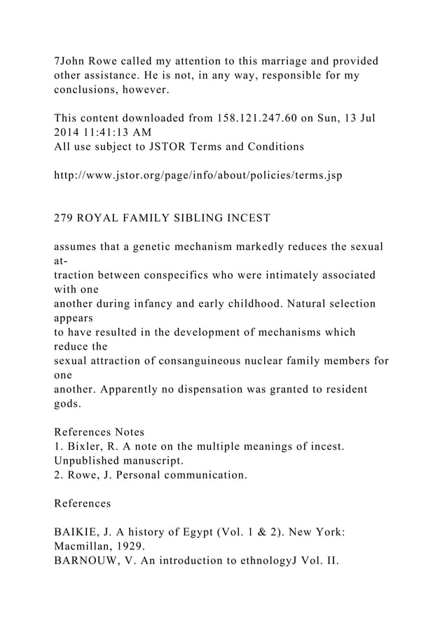 Sibling Incest in the Royal Families of Egypt, Peru, and Hawai.docx