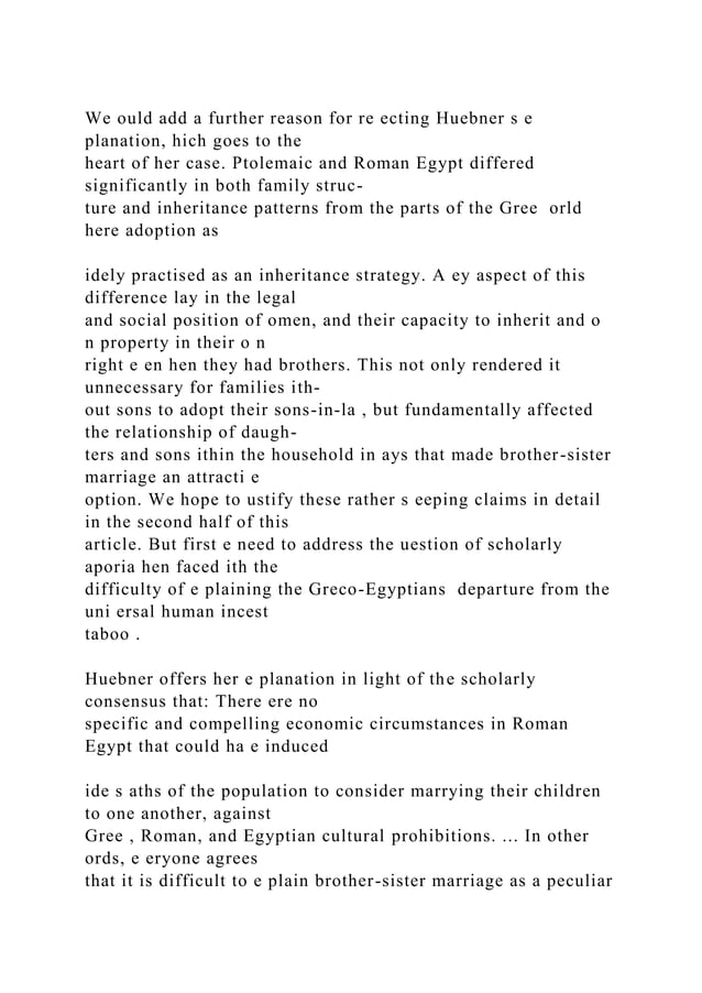 Sibling Incest in the Royal Families of Egypt, Peru, and Hawai.docx