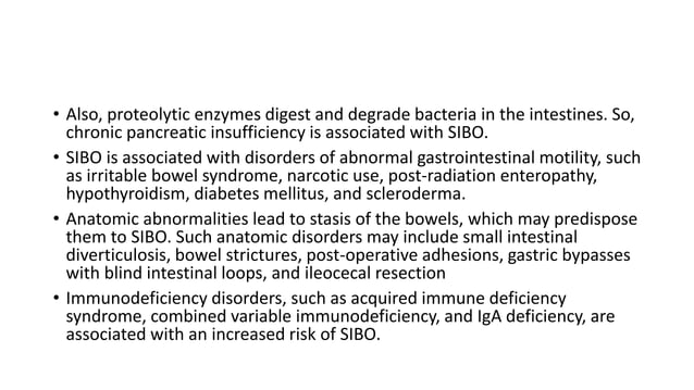 Small Intestine Bacterial Overgrowth (SIBO) | PPTX | Digestive ...