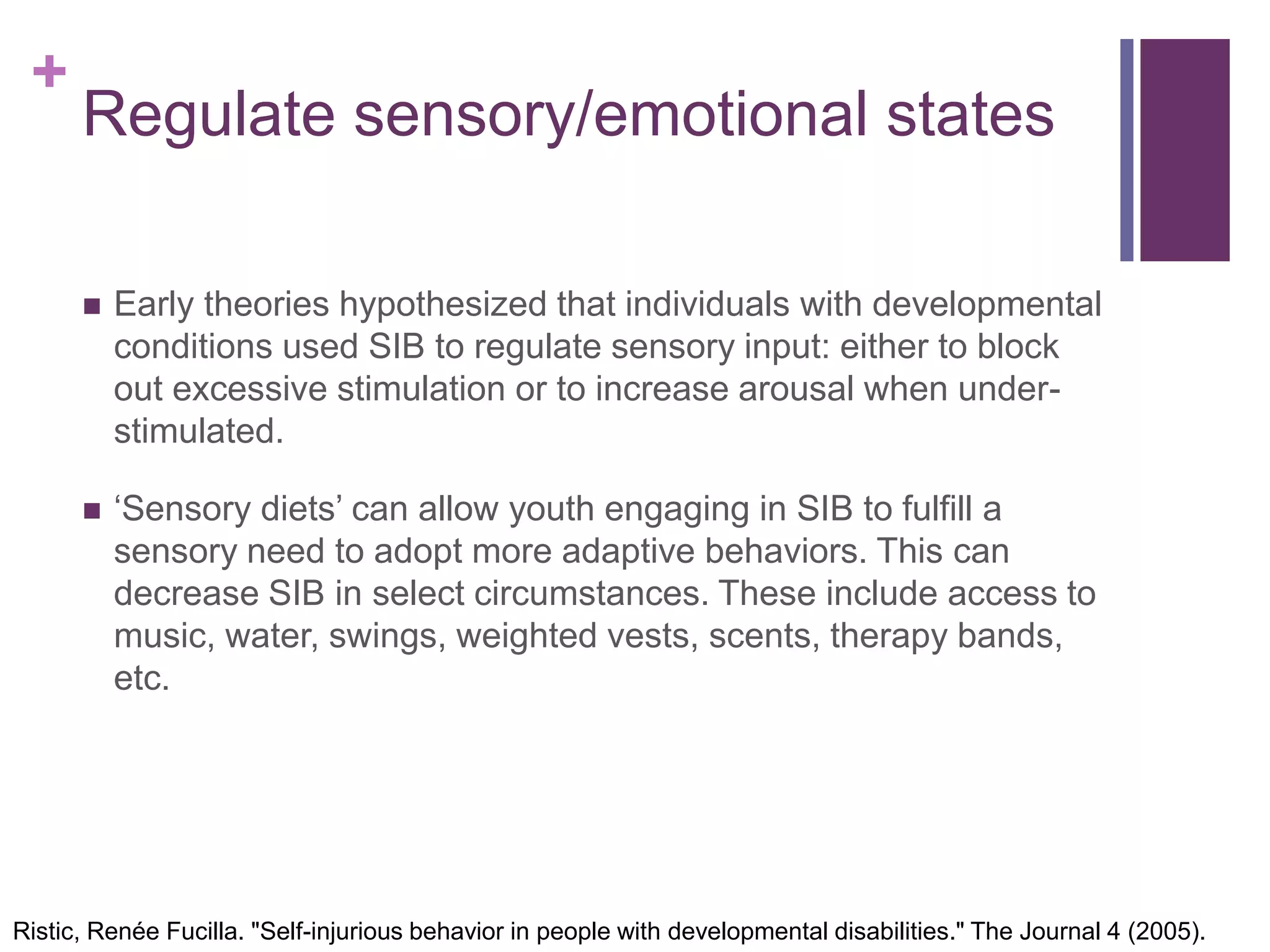 Self Injurious Behavior in Children with Developmental Conditions | PPTX