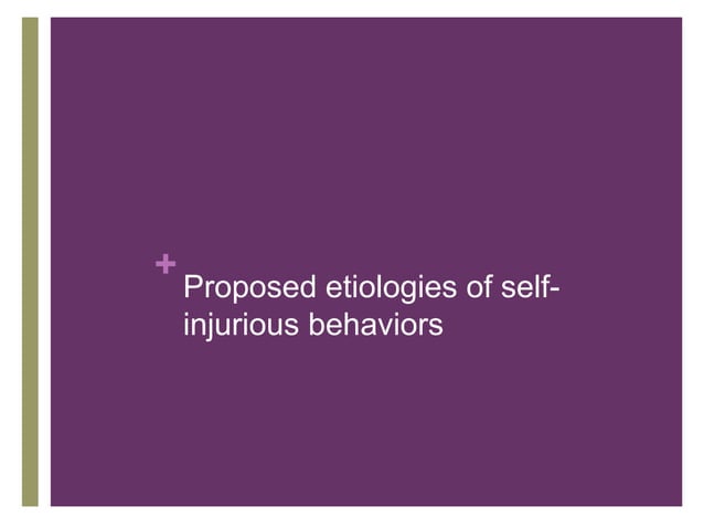 Self Injurious Behavior in Children with Developmental Conditions | PPT