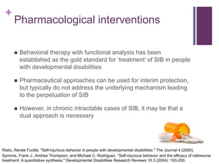 Self Injurious Behavior in Children with Developmental Conditions | PPTX
