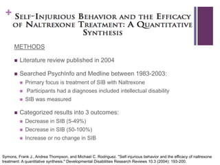 Self Injurious Behavior in Children with Developmental Conditions | PPTX