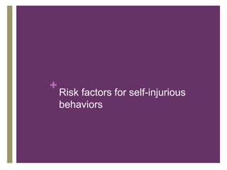 Self Injurious Behavior in Children with Developmental Conditions | PPTX