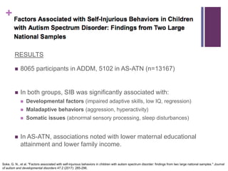 Self Injurious Behavior in Children with Developmental Conditions | PPTX