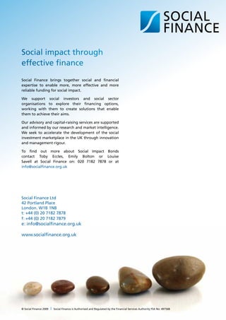 Social Impact Bonds: Rethinking finance for social outcomes | PDF