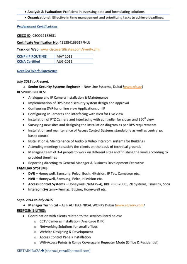 Sibtain raza cv updated uae | PDF