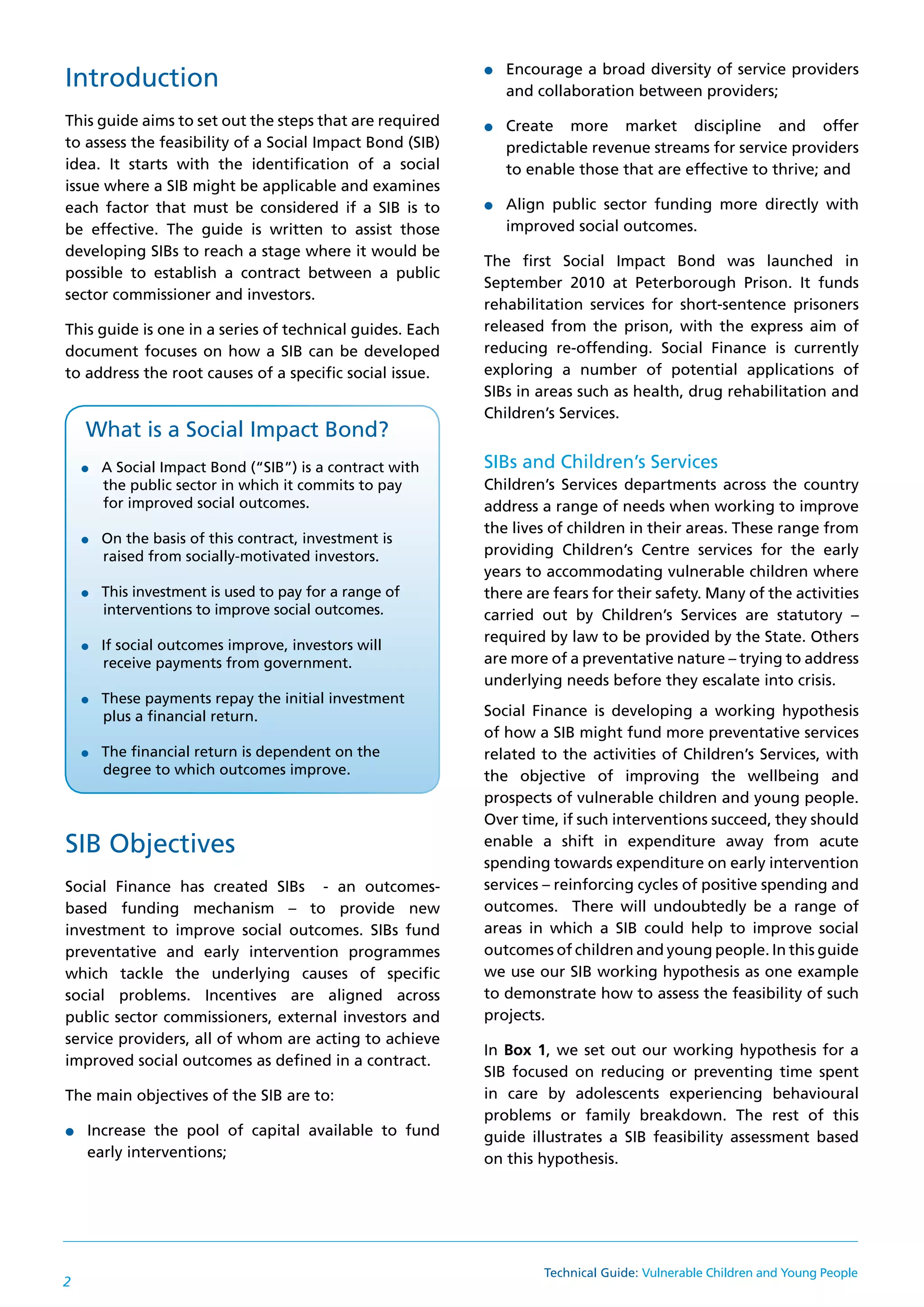 SIB Technical Guide - Vulnerable Children | PDF