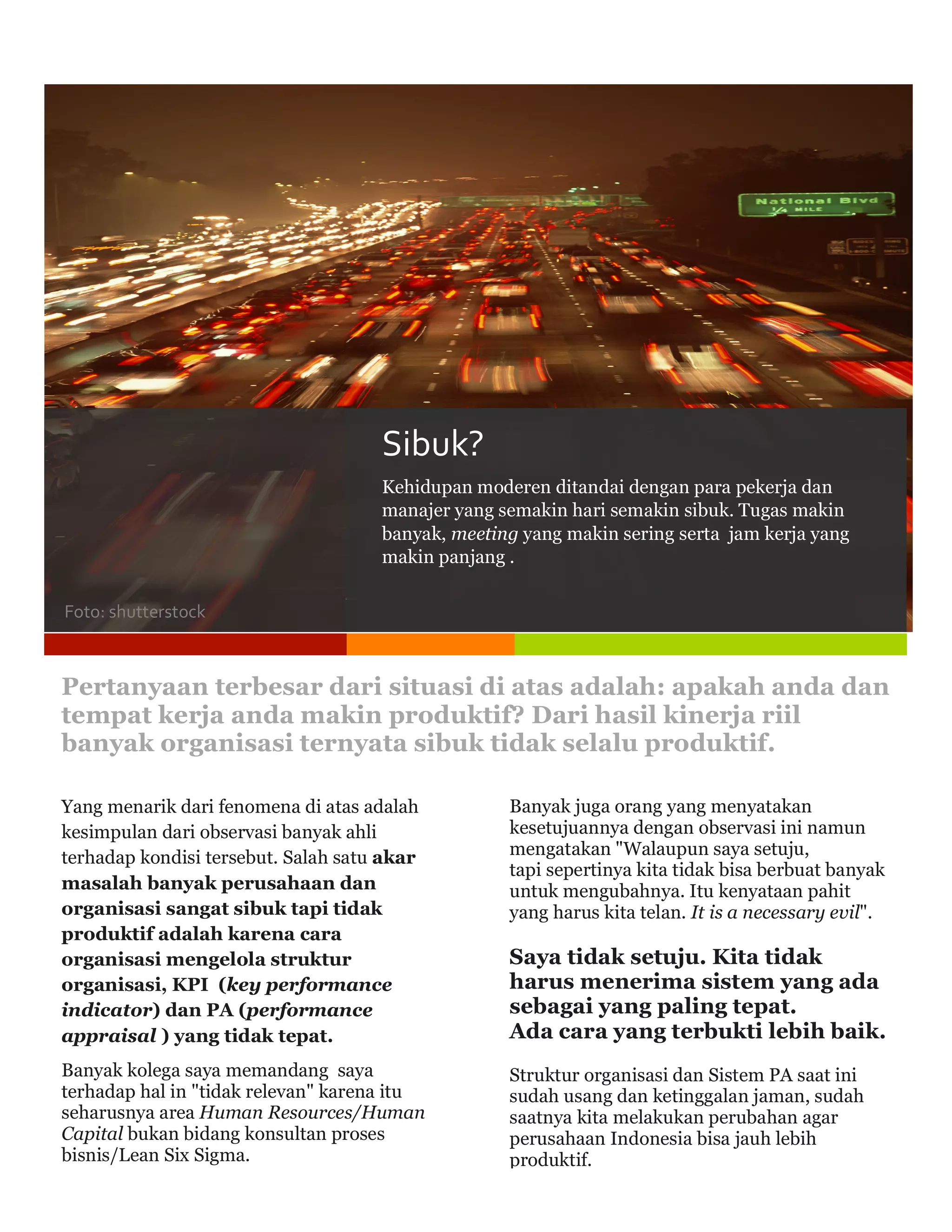 Sibuk tapi tidak produktif | PDF