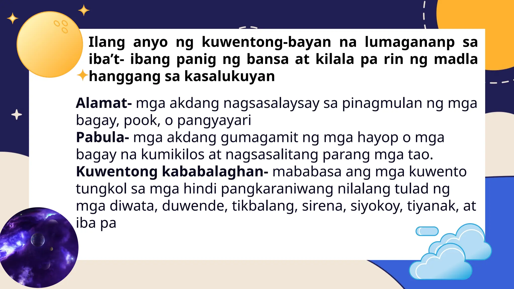 Si Buwan, Si Araw, at ang mga Bituin.pptx