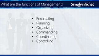 What are the Functions of Management | PPTX