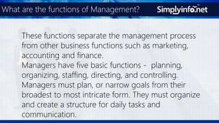 What are the Functions of Management | PPTX