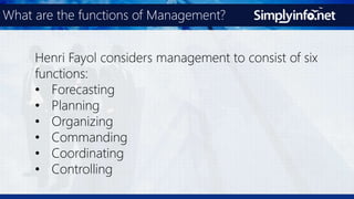 What are the Functions of Management | PPTX