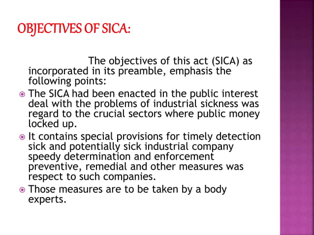 sick industrial companies act 1985 | PPTX