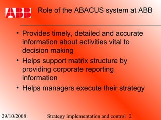 ABB case study - 2008/9 - MSc in Business Administration (Belgium) | PPT