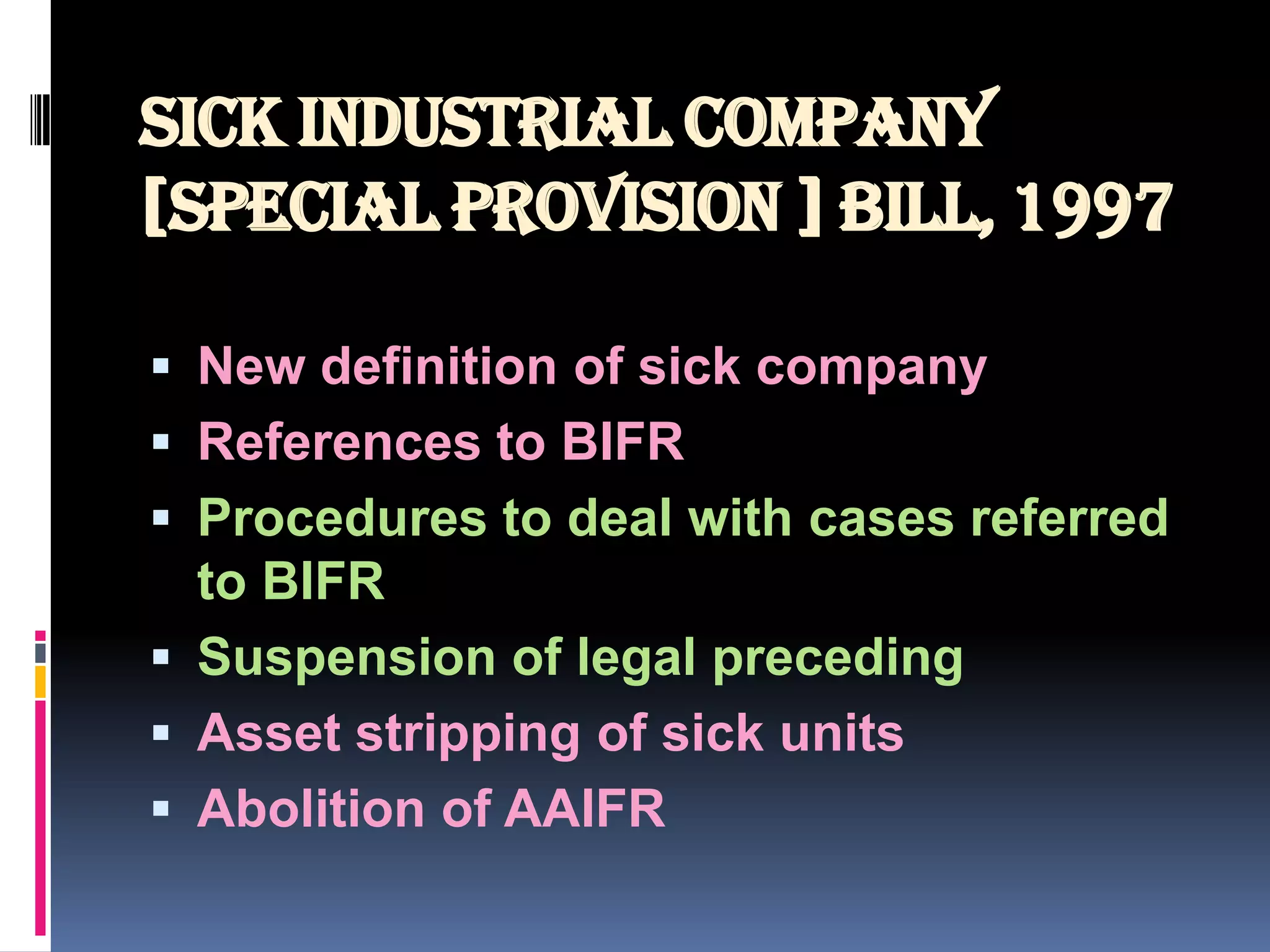 Sica industrial companies {special provision} act[sica | PPTX