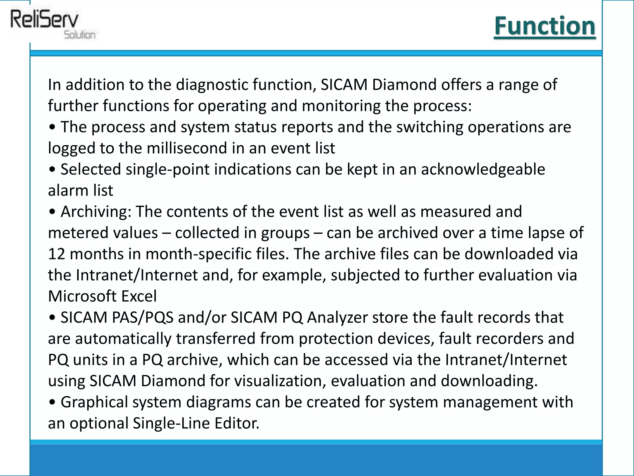 SICAM Diamond (6MD552) | PDF