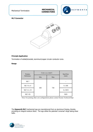 Sicame ML7 Transformer Cable Termination | PDF