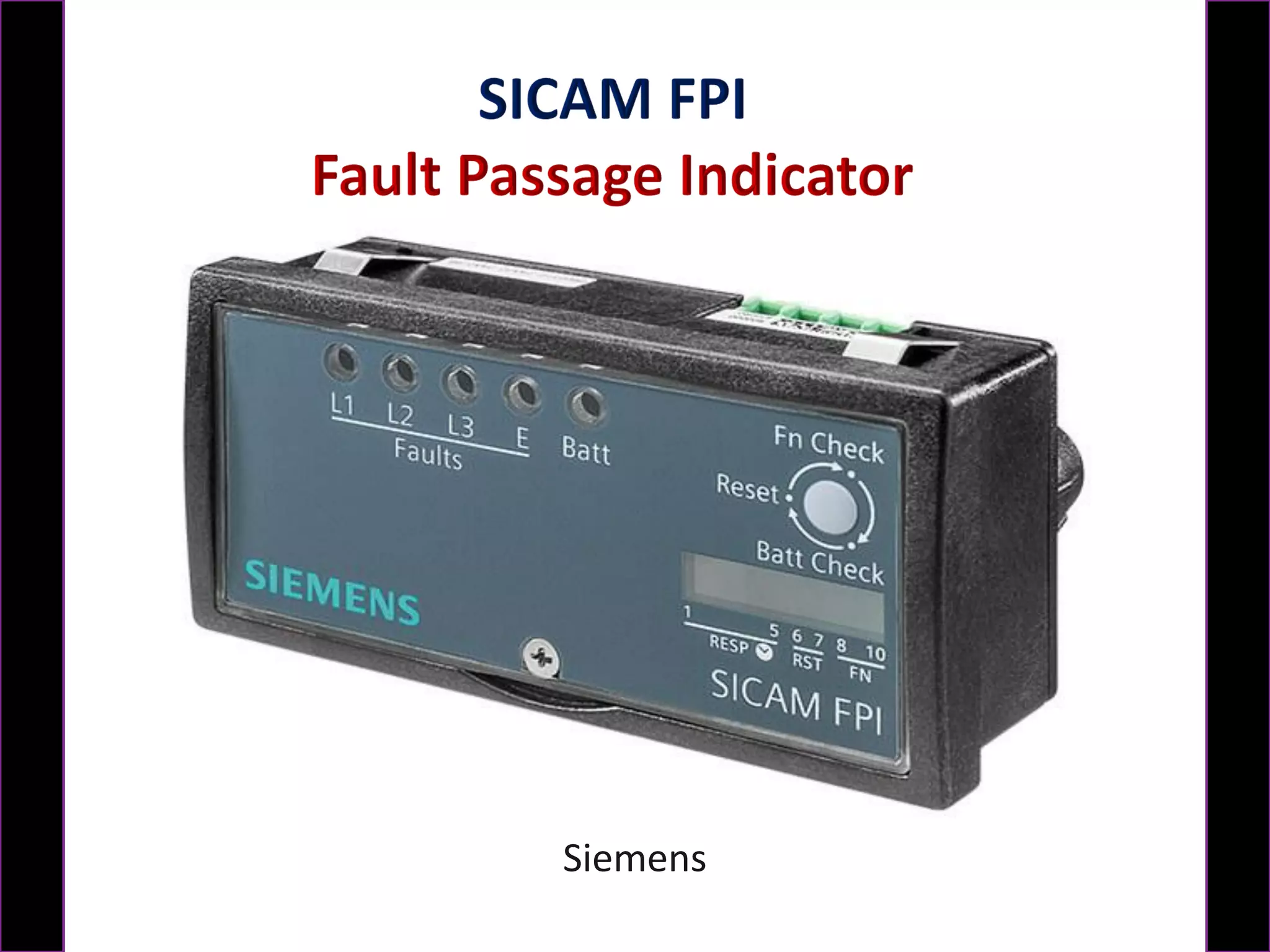 SICAM FPI - Fault Passage Indicator | PDF