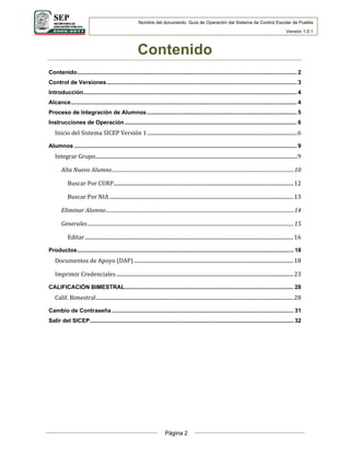 S I C E P V1 Escuelas | PDF