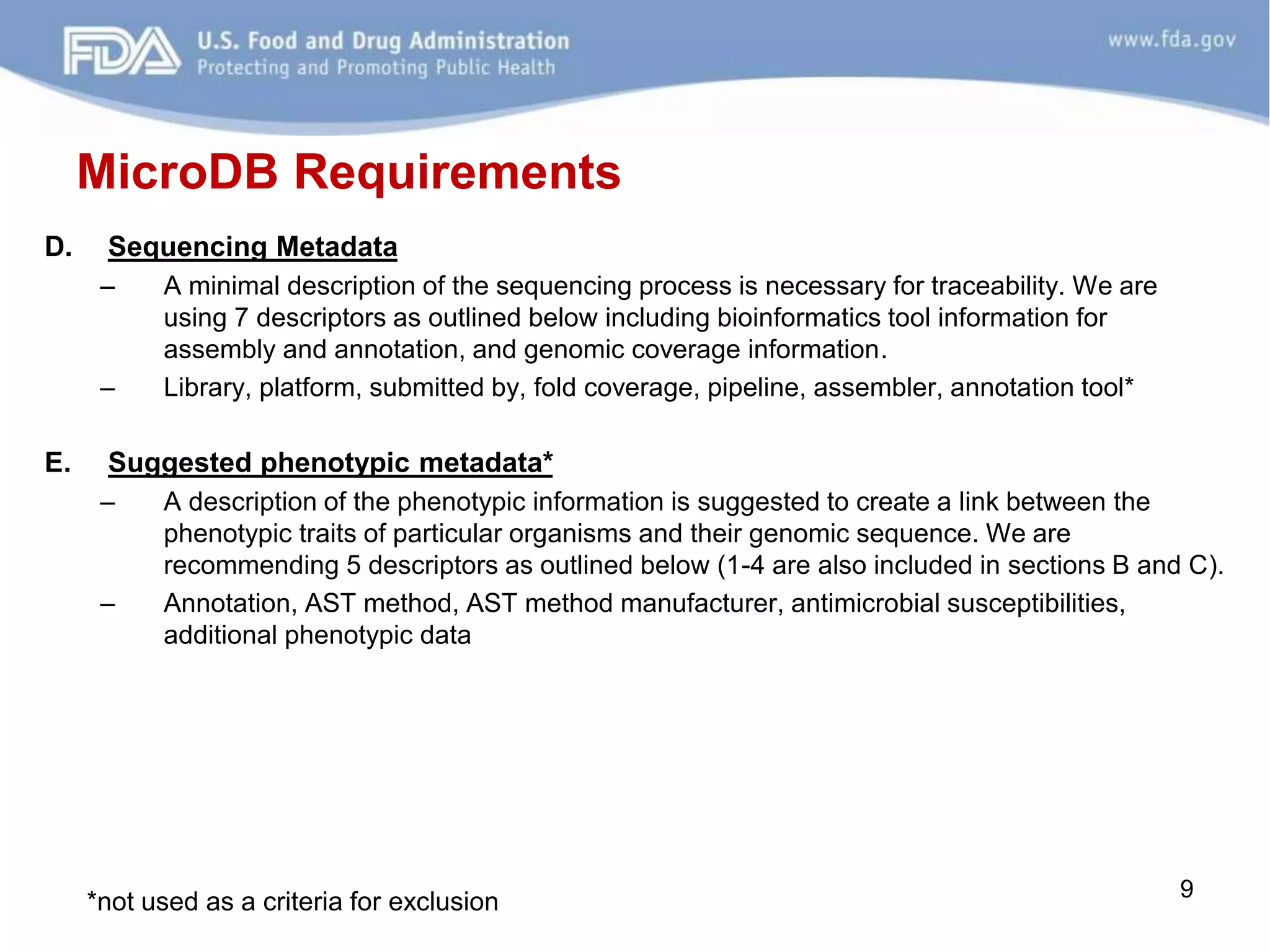 Development of FDA MicroDB: A Regulatory-Grade Microbial Reference Database | PPTX