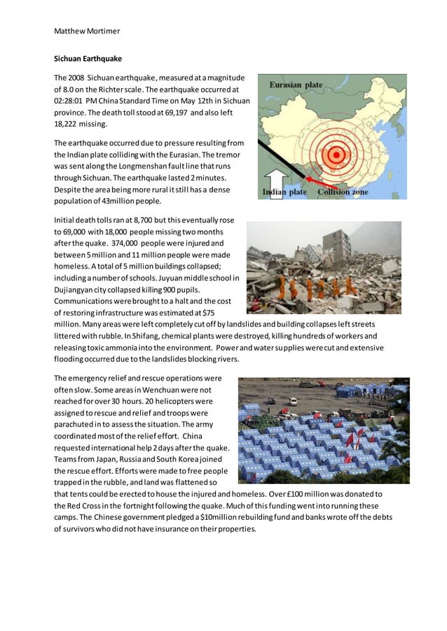 Sichuan Earthquake Case Study | PDF