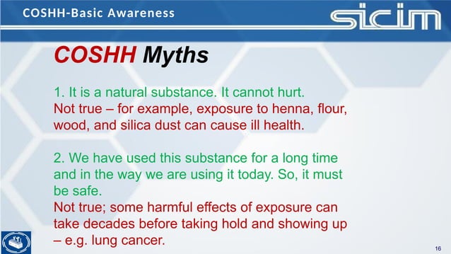 Sicim-COSHH Training checmical management.pptx | Lung and Respiratory ...