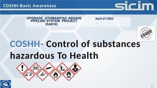 Sicim-COSHH Training checmical management.pptx | Lung and Respiratory ...