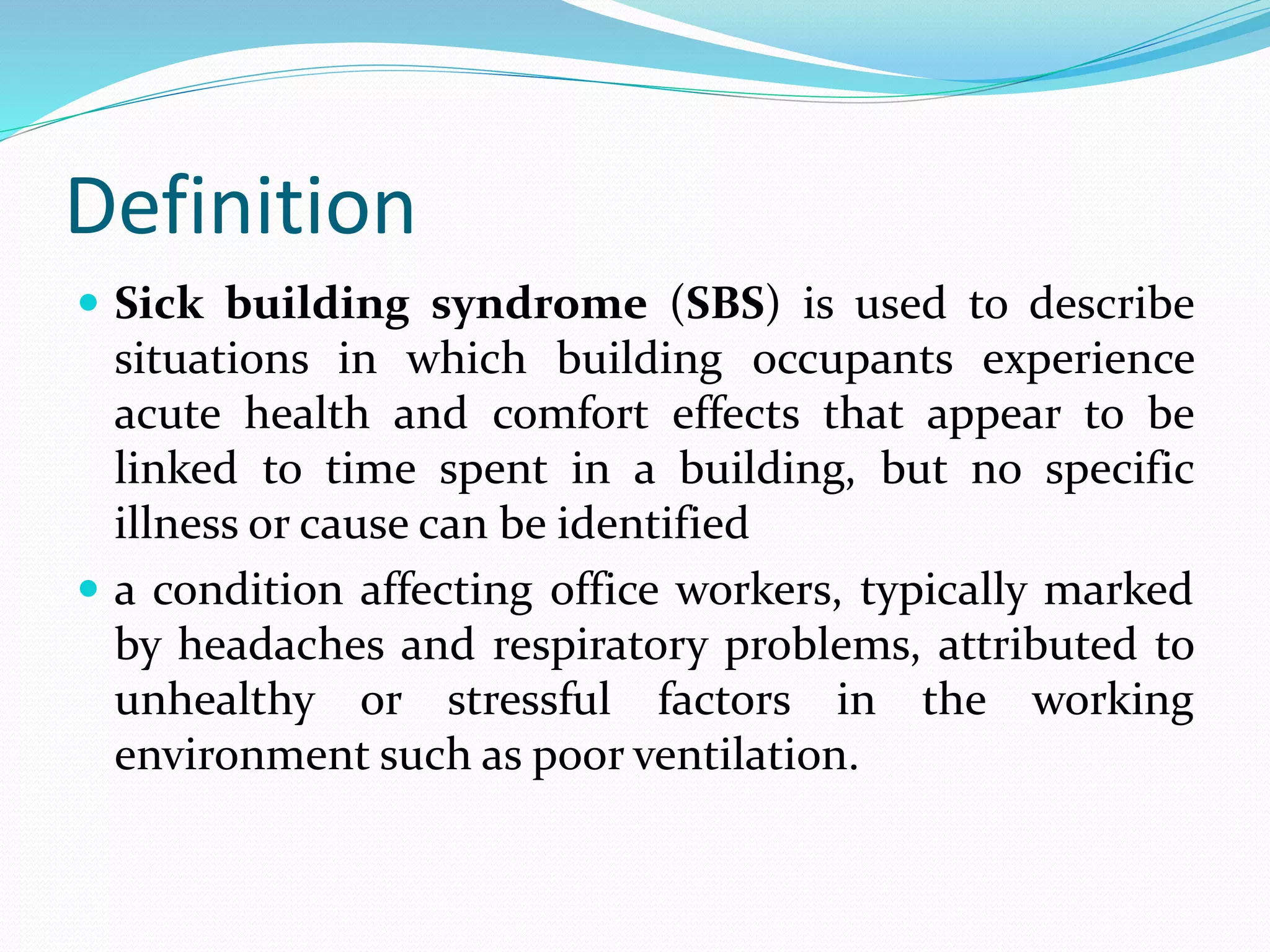 Sick building syndrome-Occupational Health | PPTX